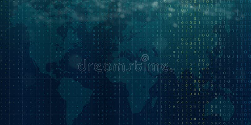 Abstract Business Information Technology Background Concept. Panoramic Horizontal Design and ...