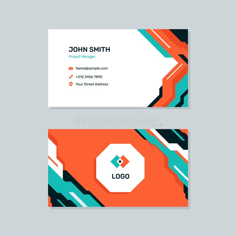 Abstract Business Name Card with Logo and Unique Style Stock Vector ...