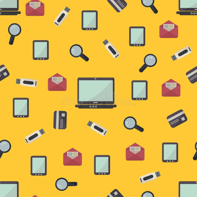 Abstract Business Pattern with Various Office Items Stock Vector ...