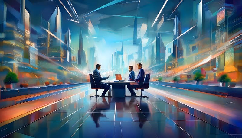 Abstract Business Teamwork with Motion Blur and Movement Stock Illustration - Illustration of ...