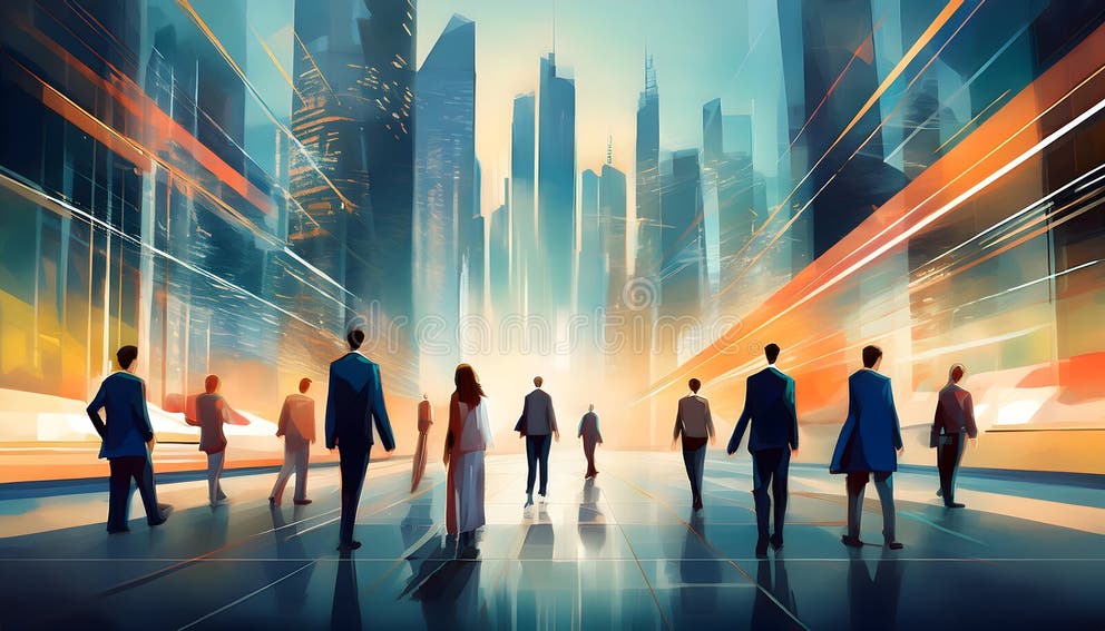 Abstract Business Teamwork with Motion Blur and Movement Stock ...