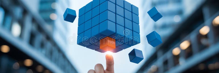 Abstract Business Technology Cube Concept Innovation Solution Data ...