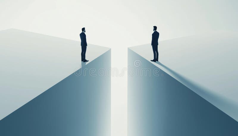 Abstract Businessmen Standing between Gaps Stock Photo - Image of ...