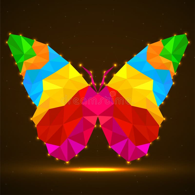 Abstract Butterfly of Lines and Dots Stock Illustration - Illustration ...