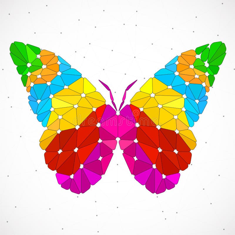 Abstract Butterfly of Lines and Dots Stock Illustration - Illustration ...