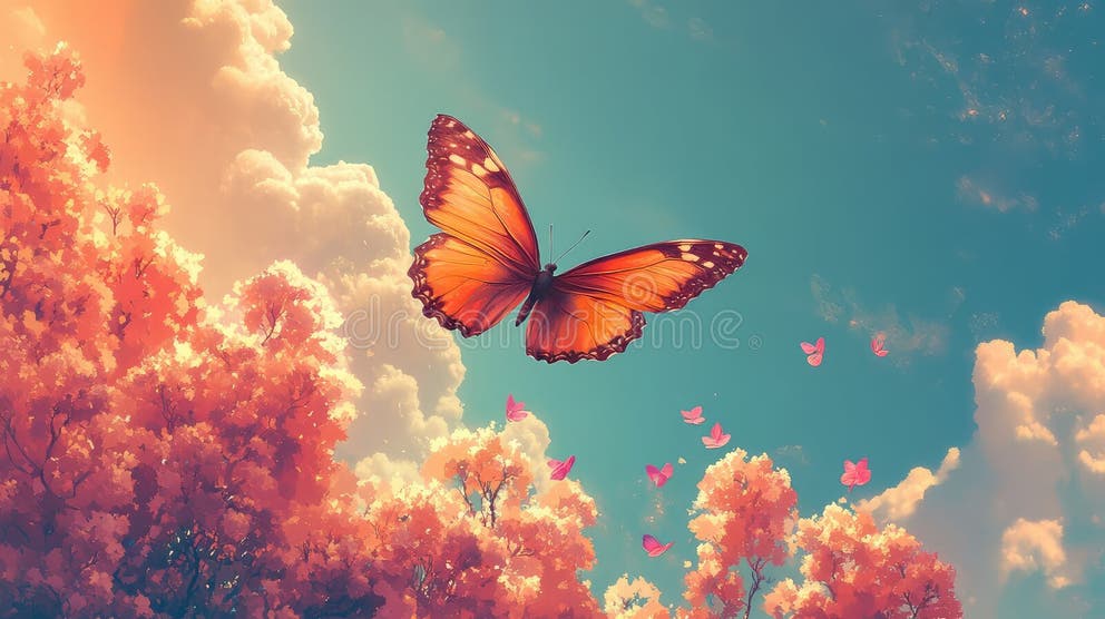 Abstract Butterfly Design Against a Sky Background Stock Photo - Image ...