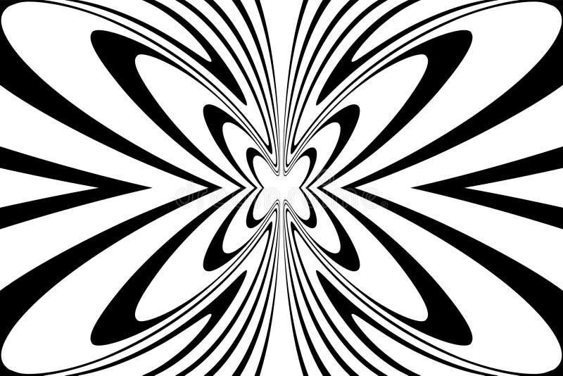 Abstract Butterfly Design. Symmetrical Lines Black and White Pattern ...