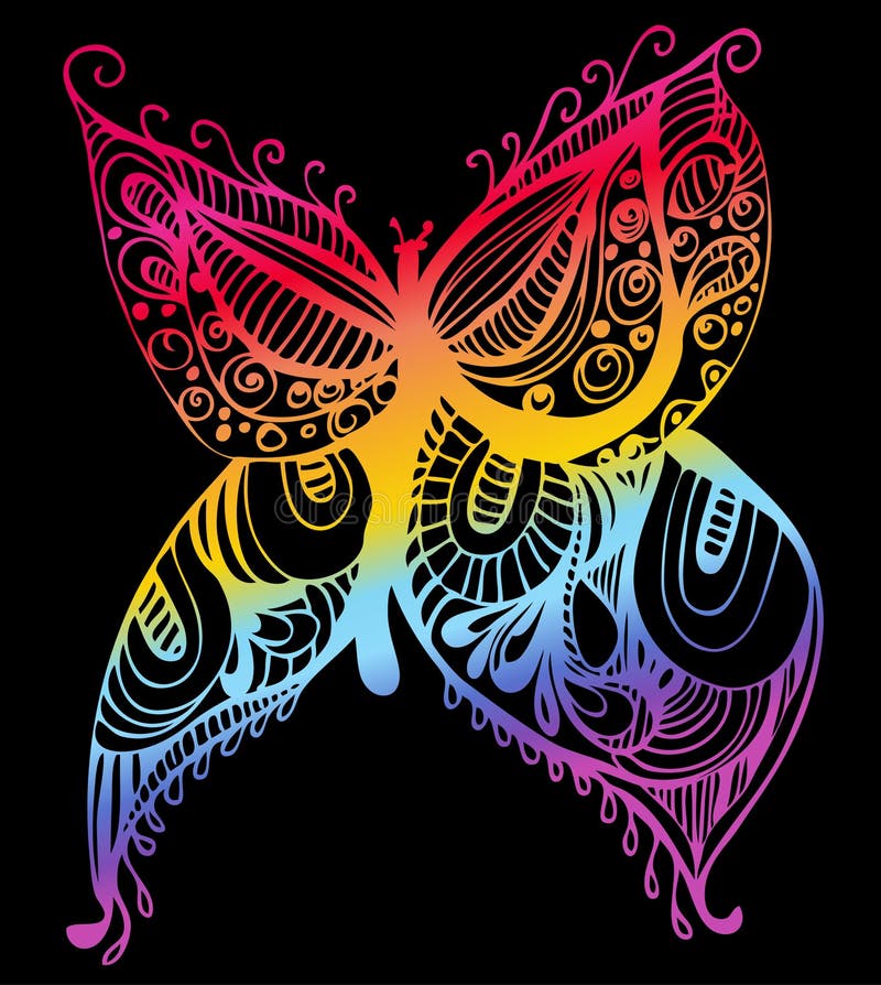 Abstract butterfly drawing stock illustration. Illustration of drawing ...