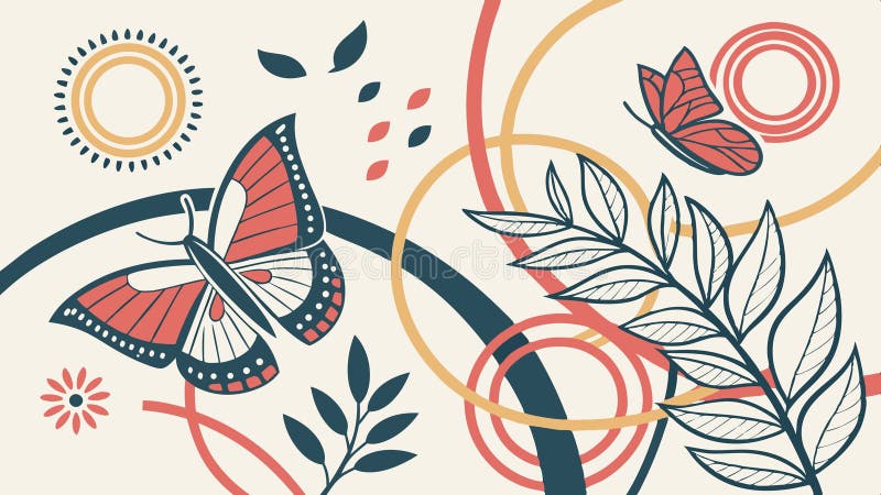 Abstract Butterfly Geometric Pattern Circles Movement Vector Design ...