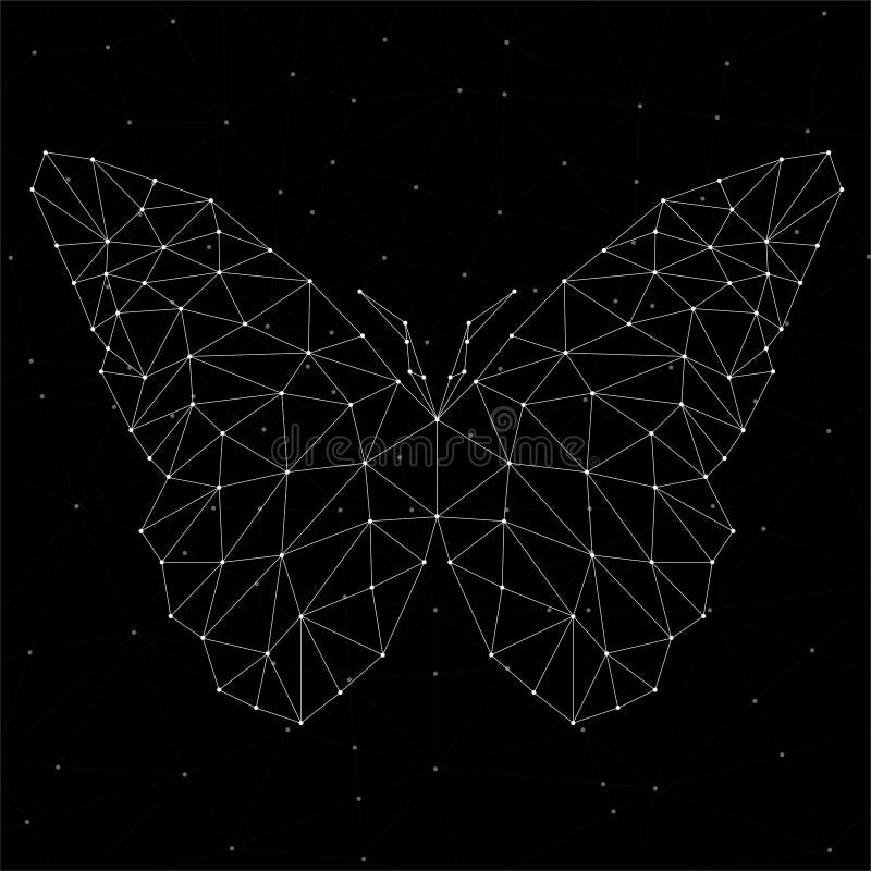 Abstract Butterfly of Lines and Dots Stock Illustration - Illustration ...