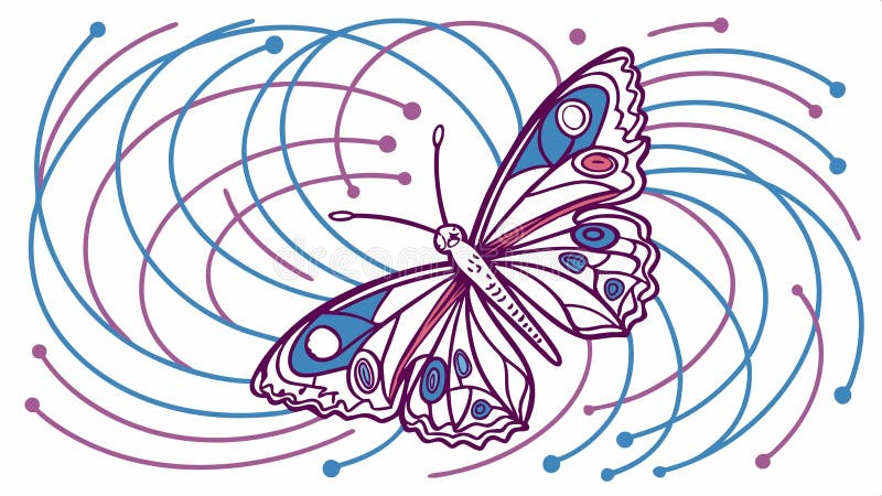 Abstract Butterfly with Swirl Patterns, Artistic and Flowing Vector ...
