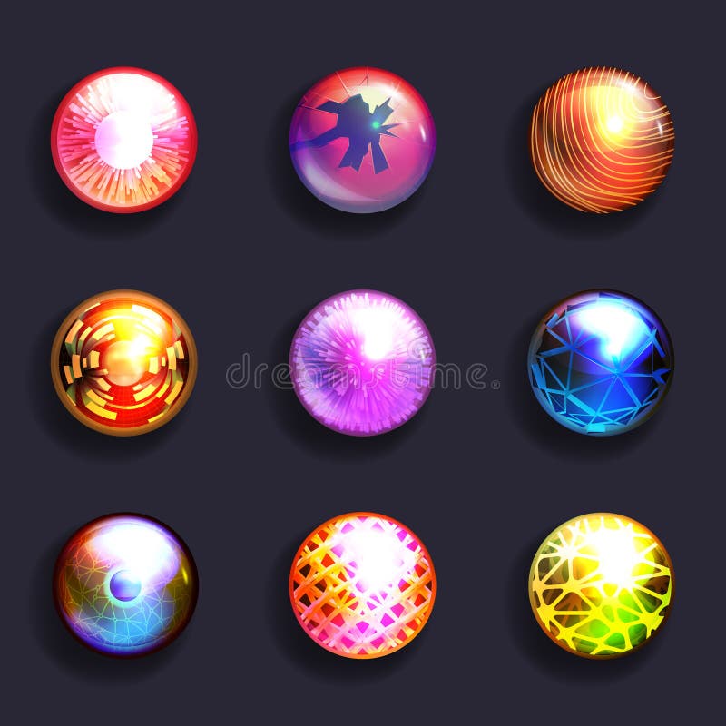 Abstract Buttons Crystal Balls Lines Grid Explosion Cross Design Vector ...