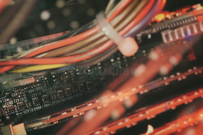 Abstract Cables Inside Computer Background Stock Photo - Image of ...