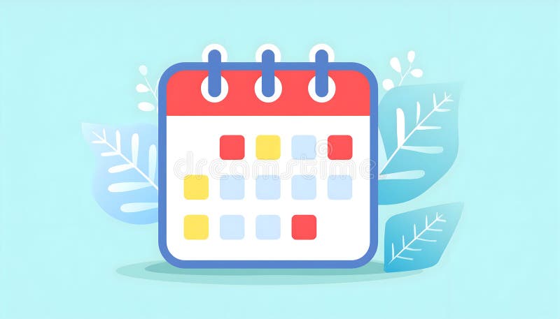 Calendar, No Text, Copy Space on Digital Art Concept Stock Illustration ...