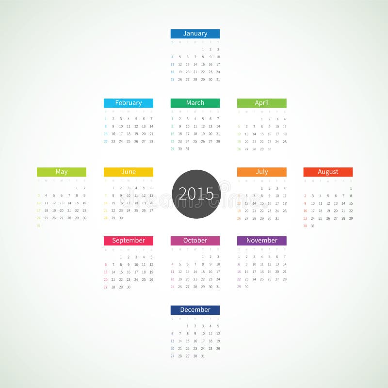 Abstract 2015 Calendar stock vector. Illustration of april - 47066431