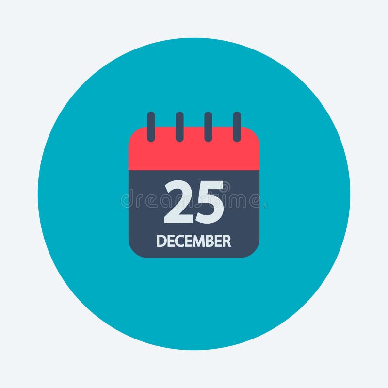 Abstract Calender 25 December Icon Vectorflat Simple Stele Symbol Stock ...