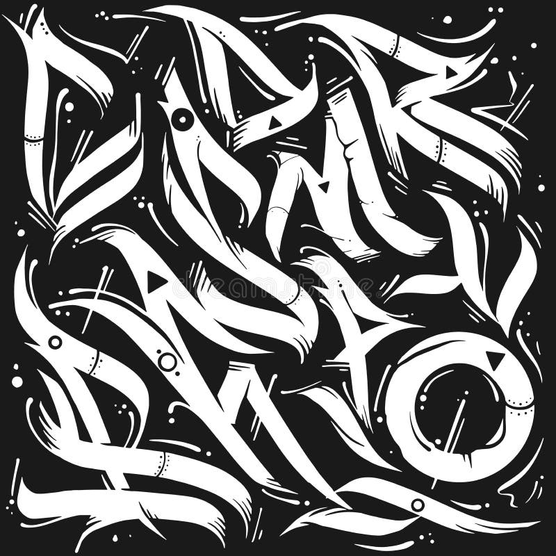 Calligraphy Abstract Lettering, Ornamental Design Composition, Print ...