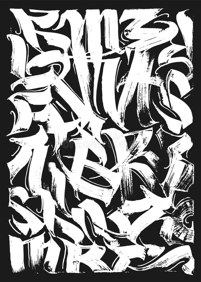 Calligraphy Lettering Script Font N Set, Hand Written Stock Vector ...