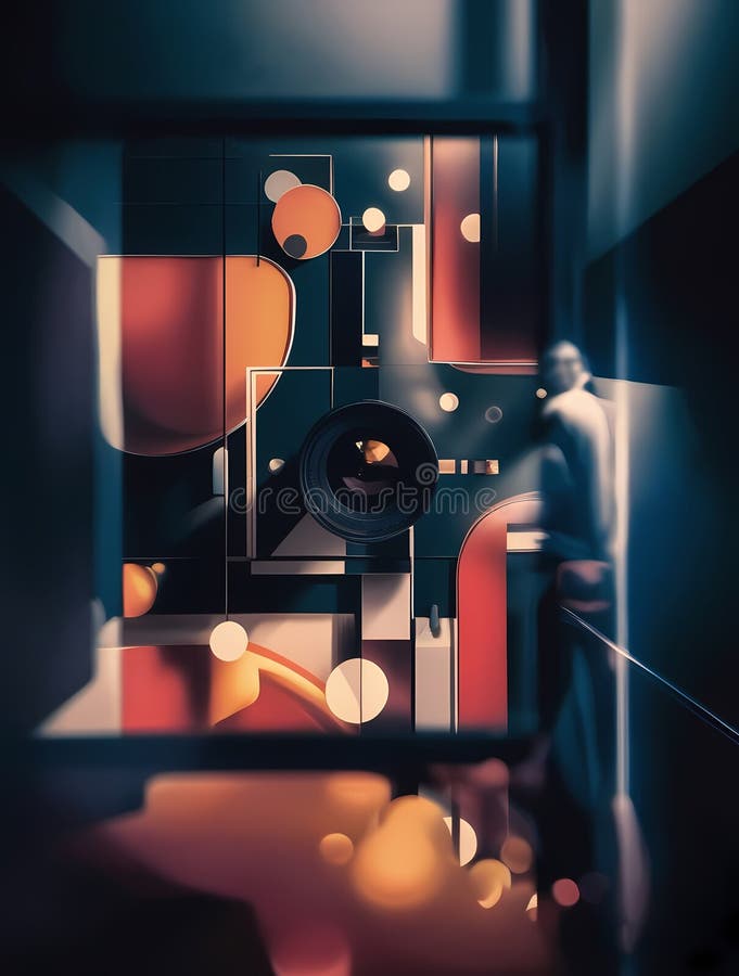 Abstract Camera and Geometric Shapes Stock Illustration - Illustration ...