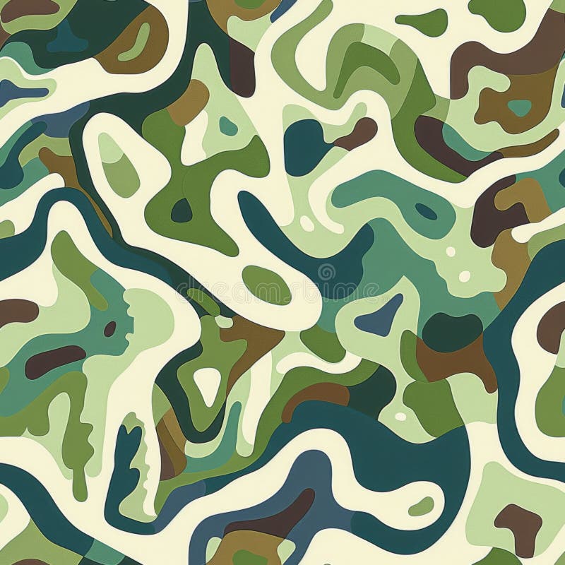 Abstract Camouflage Pattern Design in Earthy Tones for Modern ...