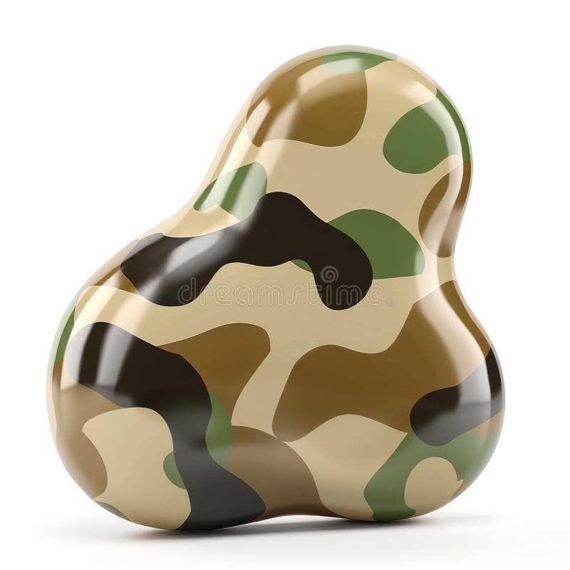 Abstract Camouflage Blob: 3D Render of Shiny Military Pattern Stock ...