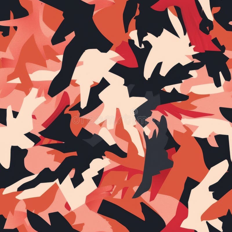 Abstract Camouflage Pattern in Warm Autumn Hues Stock Image - Image of ...
