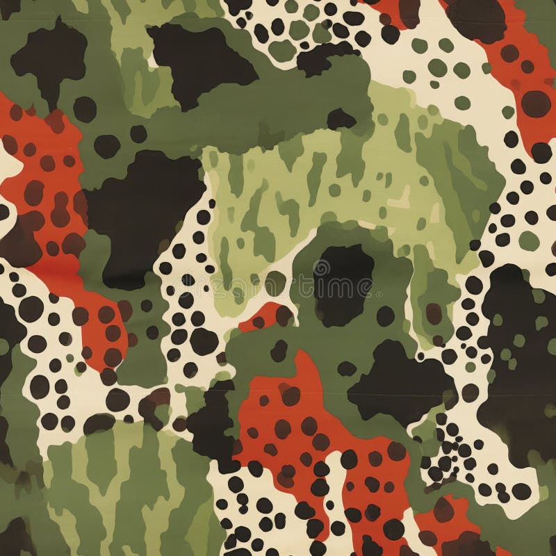 Abstract Camouflage Seamless Pattern, Military Illustration, Risograph ...