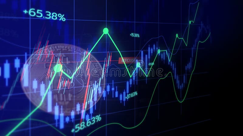 Abstract Candlestick and Financial Graph Chart Stock Illustration ...