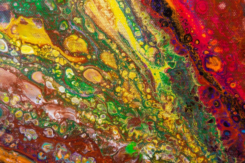 Abstract Canvas Painting Intense Colors Stock Image - Image of artwork ...