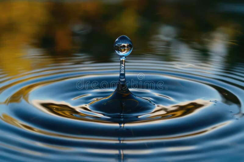 Abstract Captivating Water Droplet Ripple Effect. Generative AI Stock ...