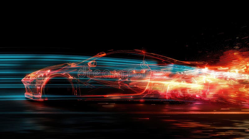 Abstract Car Crash with Motion Blur and Light Effects Stock Photo ...