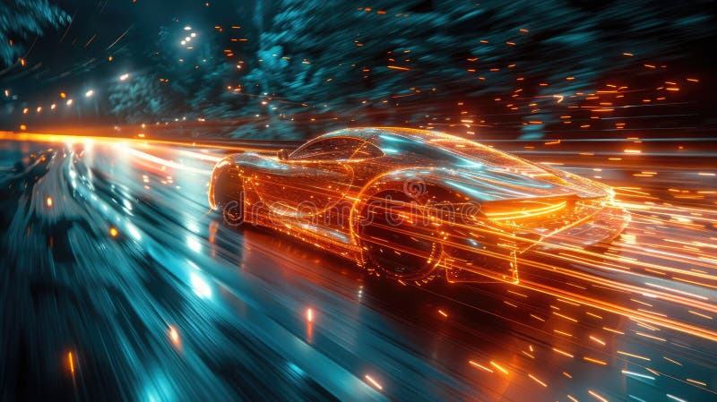 Abstract Car Crash with Motion Blur and Light Effects Stock Image ...