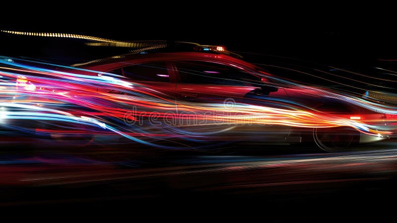Abstract Car Crash with Motion Blur and Light Effects Stock Image ...