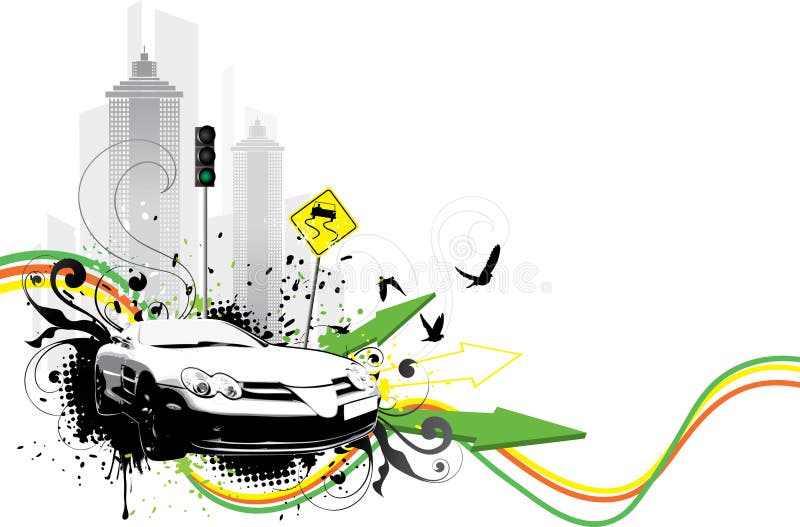 Abstract car illustration stock vector. Illustration of street - 6125846