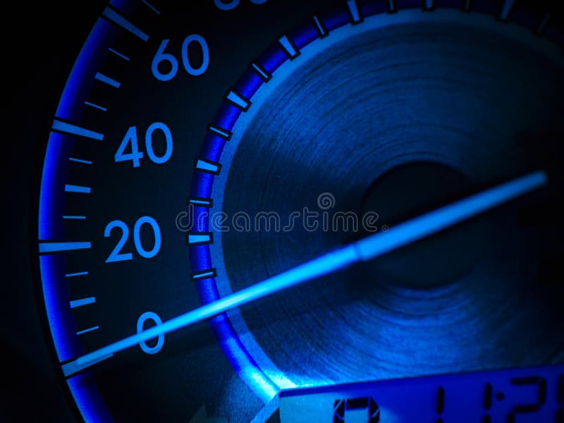 Abstract Car Speedometer in Blue Tone Stock Photo - Image of gauge ...