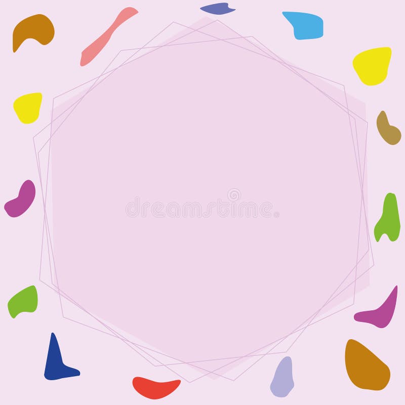 Abstract Card with Colored Shapes and Frame Stock Vector - Illustration ...