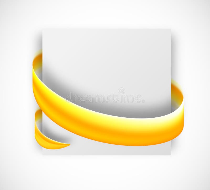 Card with yellow ribbon stock vector. Illustration of design - 37083326