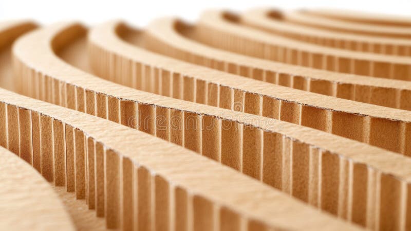 Abstract Cardboard Texture Curved Lines Pattern Stock Illustration ...