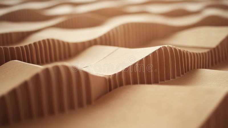 Abstract Cardboard Texture with Wavy Undulating Forms Stock ...