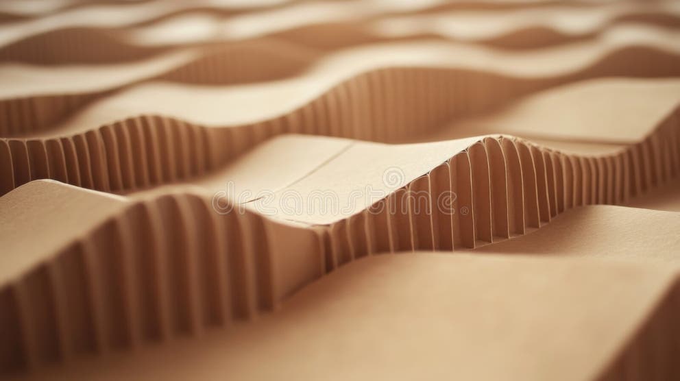 Abstract Cardboard Texture with Wavy Undulating Forms Stock ...
