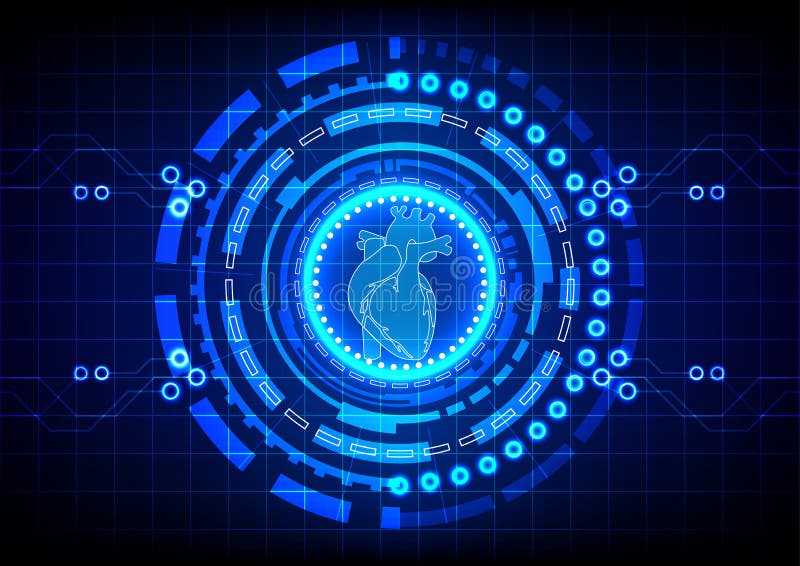 Abstract Cardiology with Circle Technology Concept Background. I Stock ...