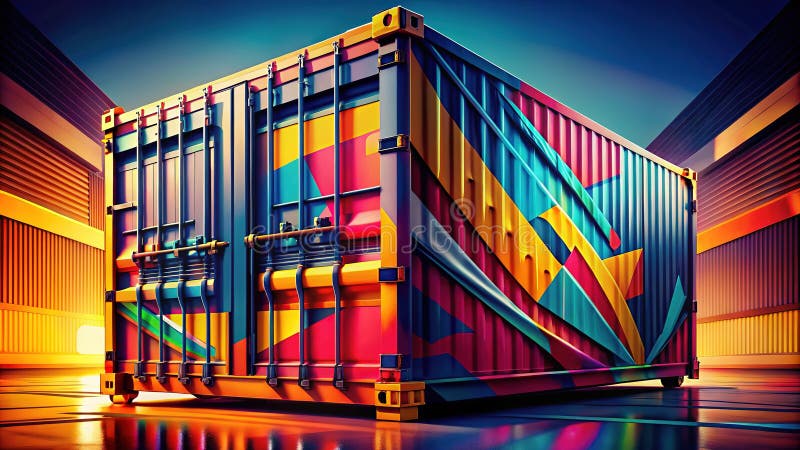 Abstract Cargo Container Illustration a Modern Conceptual Visual of ...