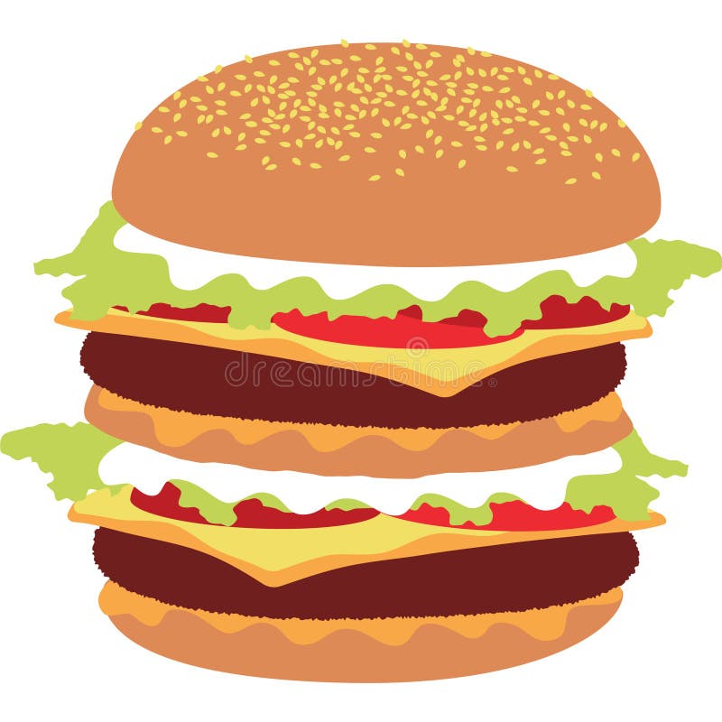 Abstract Cartoon Hamburger stock vector. Illustration of beef - 208518169