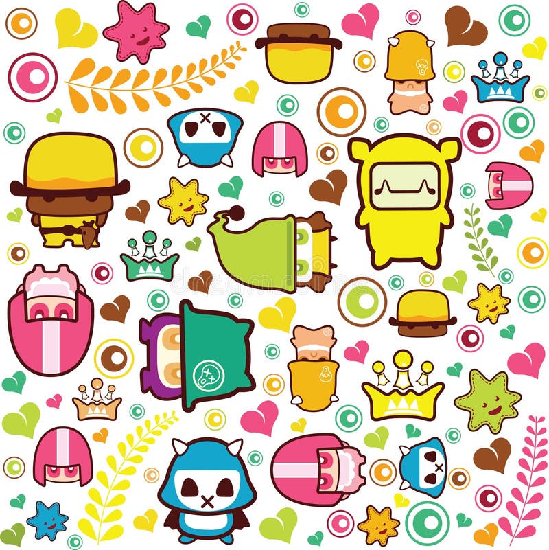 Abstract Art Cartoon Pattern Stock Vector - Illustration of pattern ...