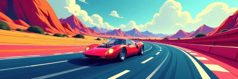 Abstract Cartoon Race Track, Bold Lines, Looping Design , Speedway ...