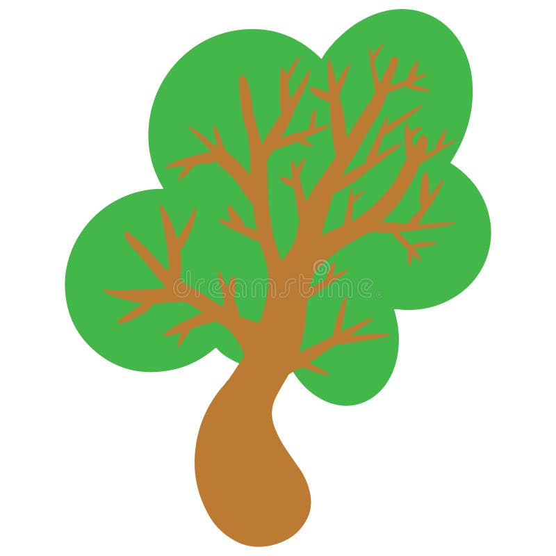 Abstract Cartoon Tree for Forest Illustration Stock Illustration ...