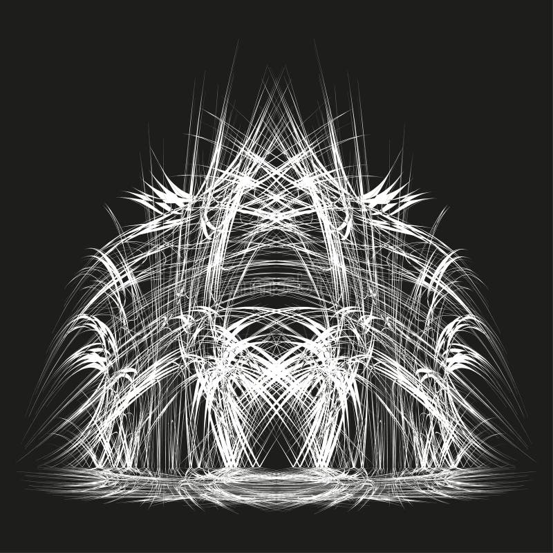 Abstract Castle Silhouette. Ornate Gothic Structure. White Vector Lines ...