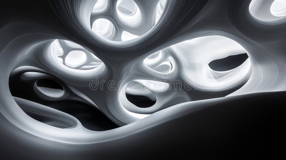 Abstract Cave Interior Light and Shadow Play Stock Illustration ...