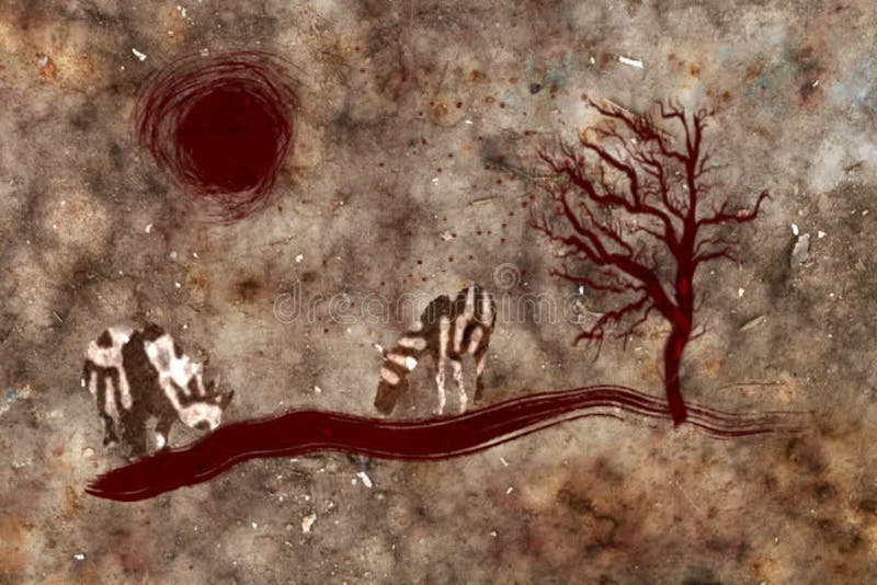 Abstract Cave Painting Animated Background Stock Footage - Video of ...