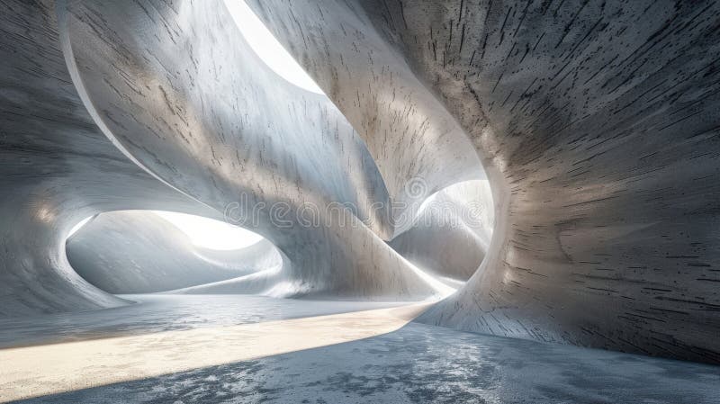 Within this Abstract Cave Sharp Edges and Smooth Curves Create an ...